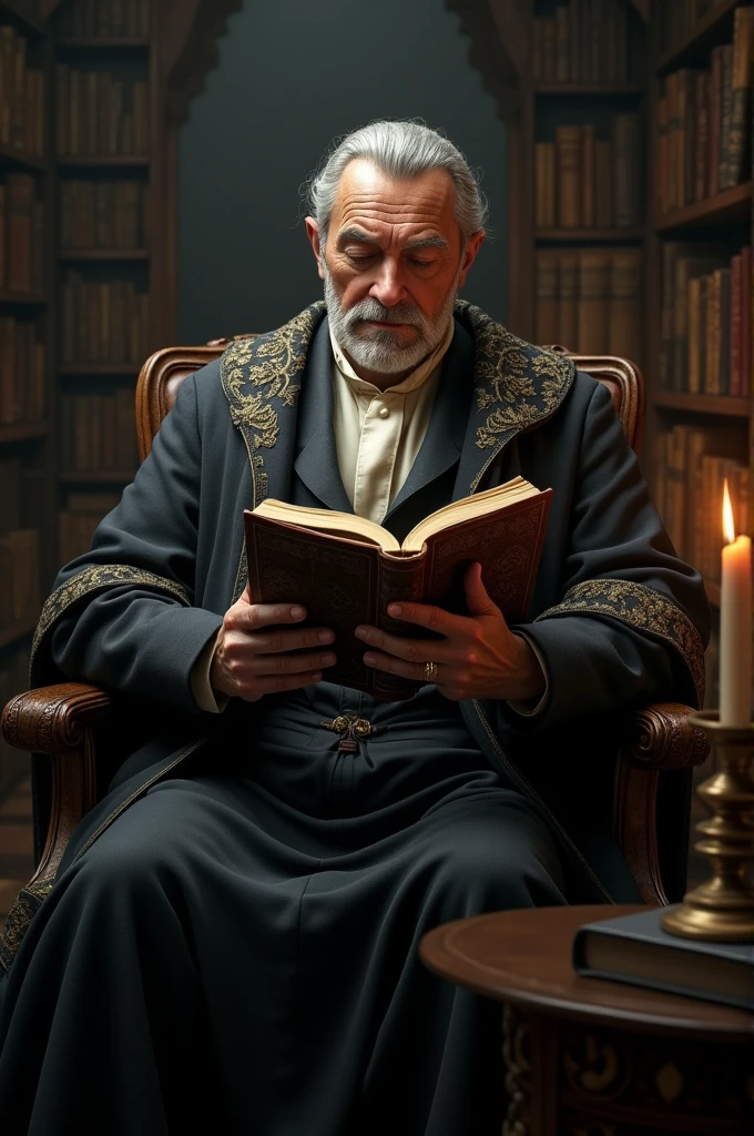 A very educated person holding a book in ancient - SeaArt AI