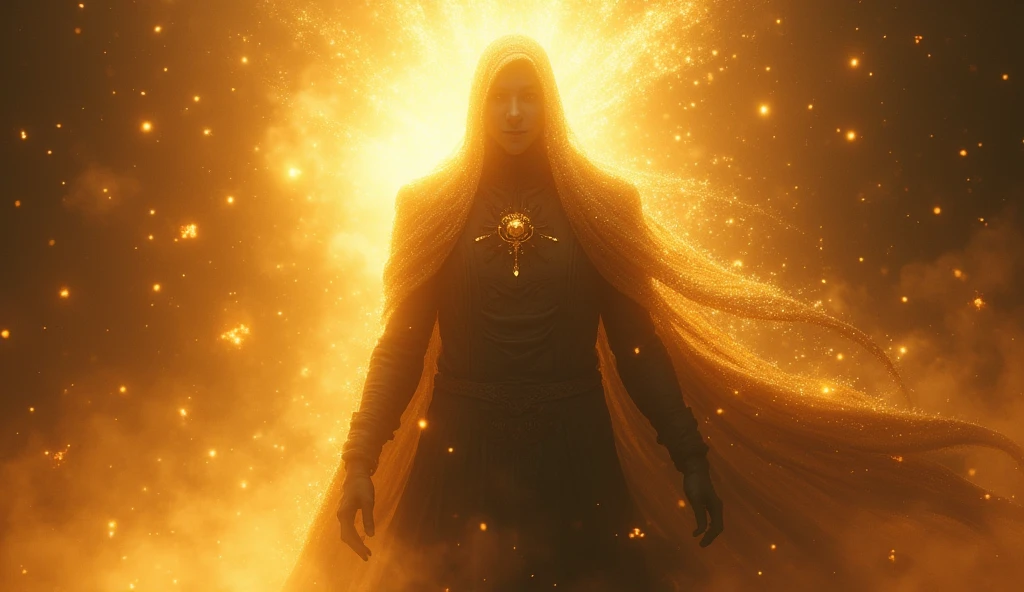 "Umbra's dark figure begins to dissolve as radiant light spreads ...