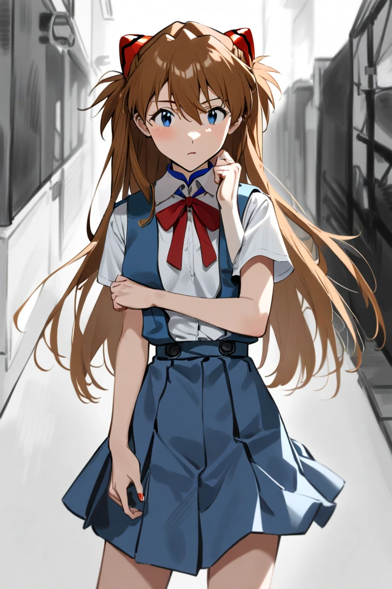 1girl, Soryu Asuka Langley, Neon Genesis Evangelion、 school uniform ...