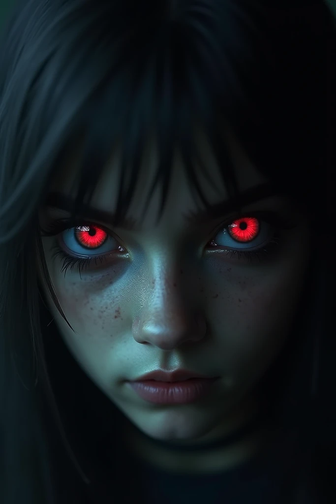 Black eyes with red pupil - SeaArt AI