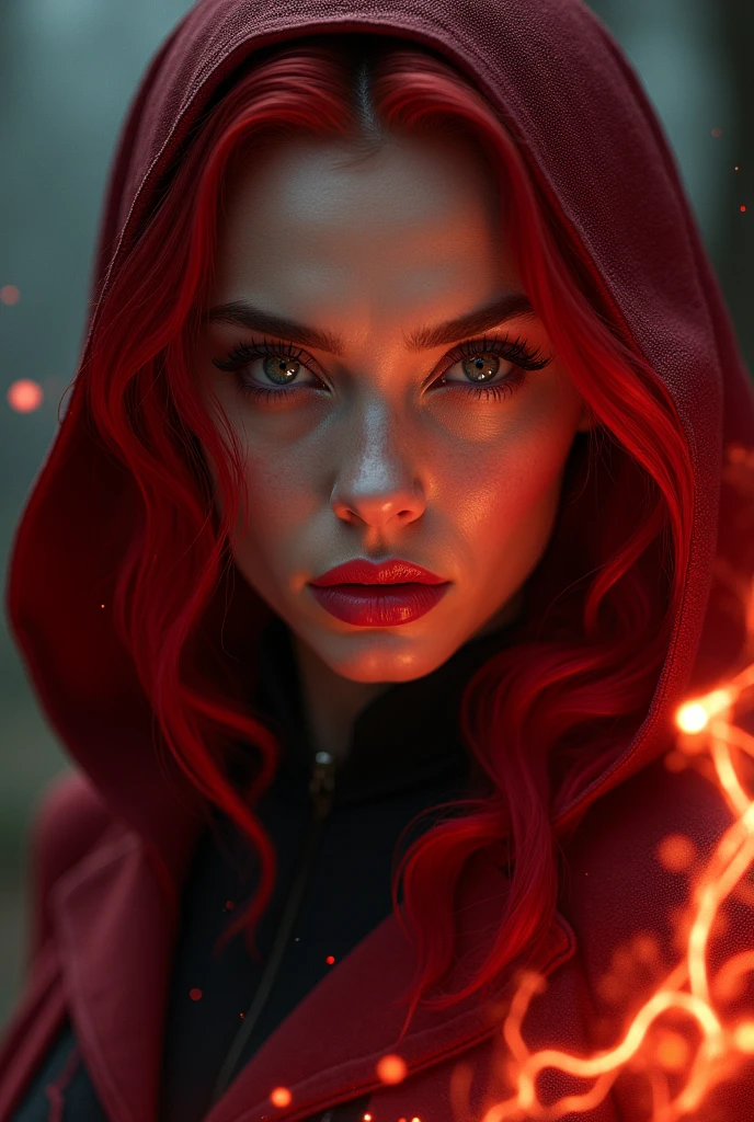 A detailed portrait of Wanda from the avengers, beautiful detailed eyes ...