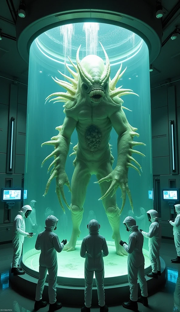 A hyper-realistic photograph of a massive, otherworldly creature ...