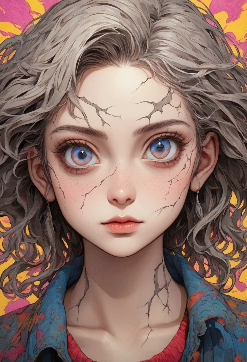 Cool shading, 90's anime, flim grain, simple background, highly ...