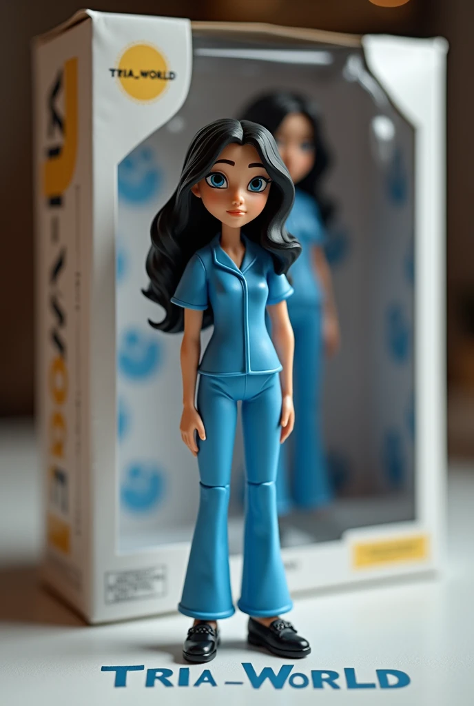 Unopened box of a Pixar style toy figure of a woman with name - SeaArt AI