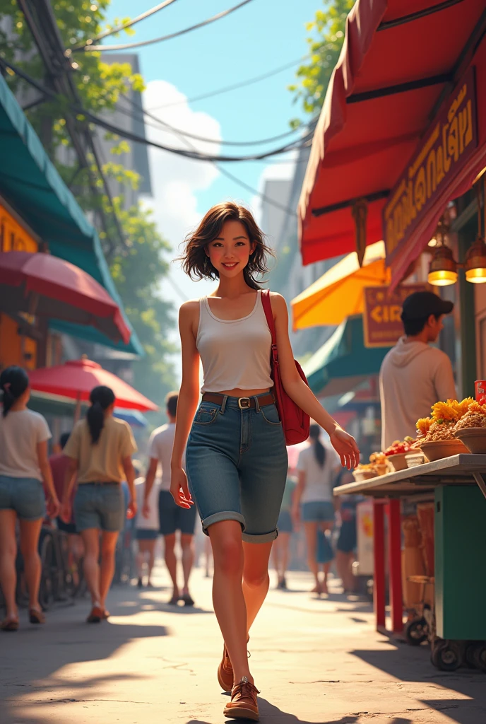 From Bangkok - Muk Day , a cheerful 20-year-old Thai girl , walks down ...