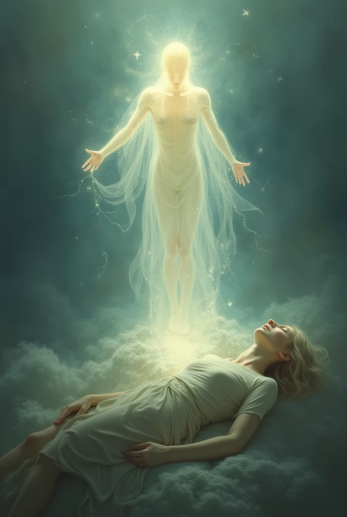 Spirit leaving the body and going to another dimension - SeaArt AI