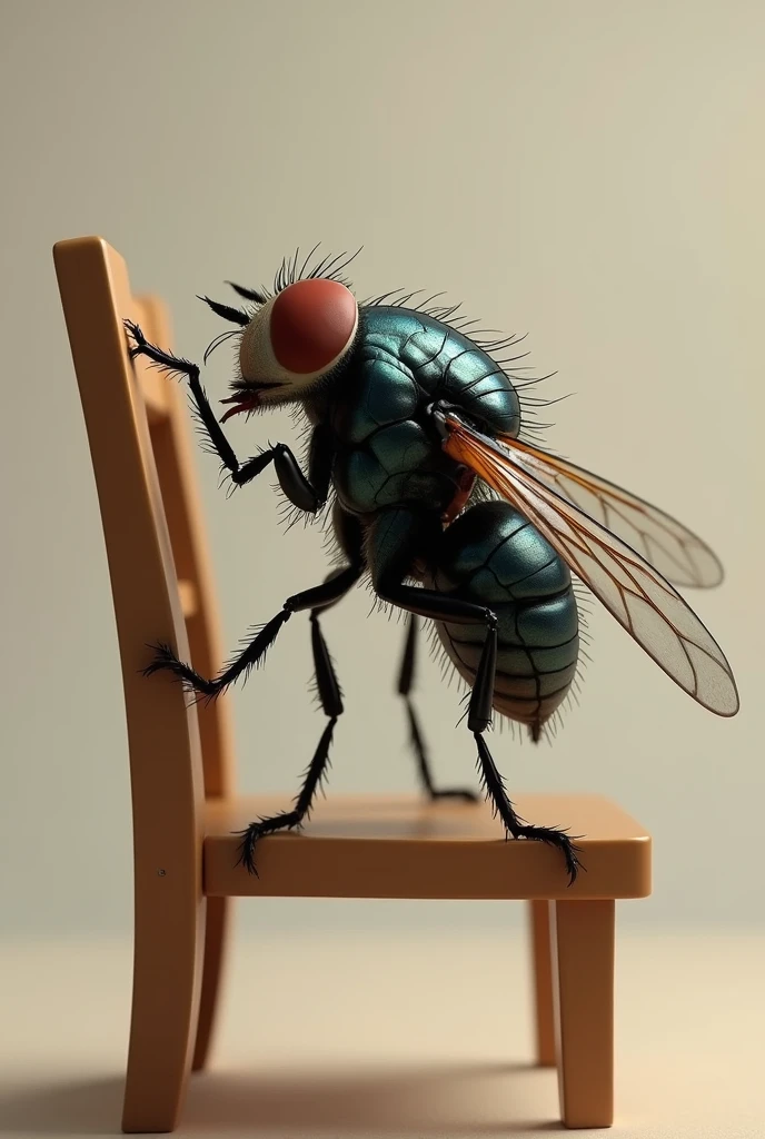A fly sitting on a chair filing its nails - SeaArt AI