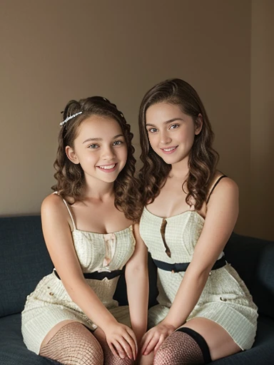 (double exposure), In an dimly lit room, two exceptionally cute - SeaArt AI