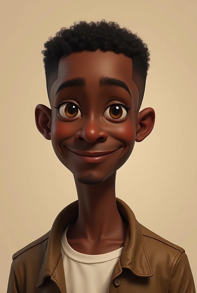 Handsome, sweet black man, close-cropped curly hair, thin babar body ...