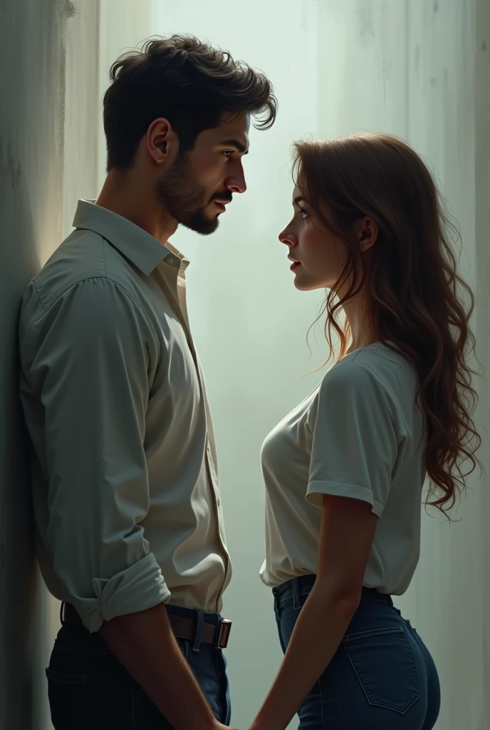 Man looking with a compassionate look at a woman turned her back ...