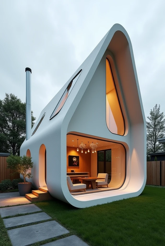 Small unique house, emphasize unique architectural designs, each ...