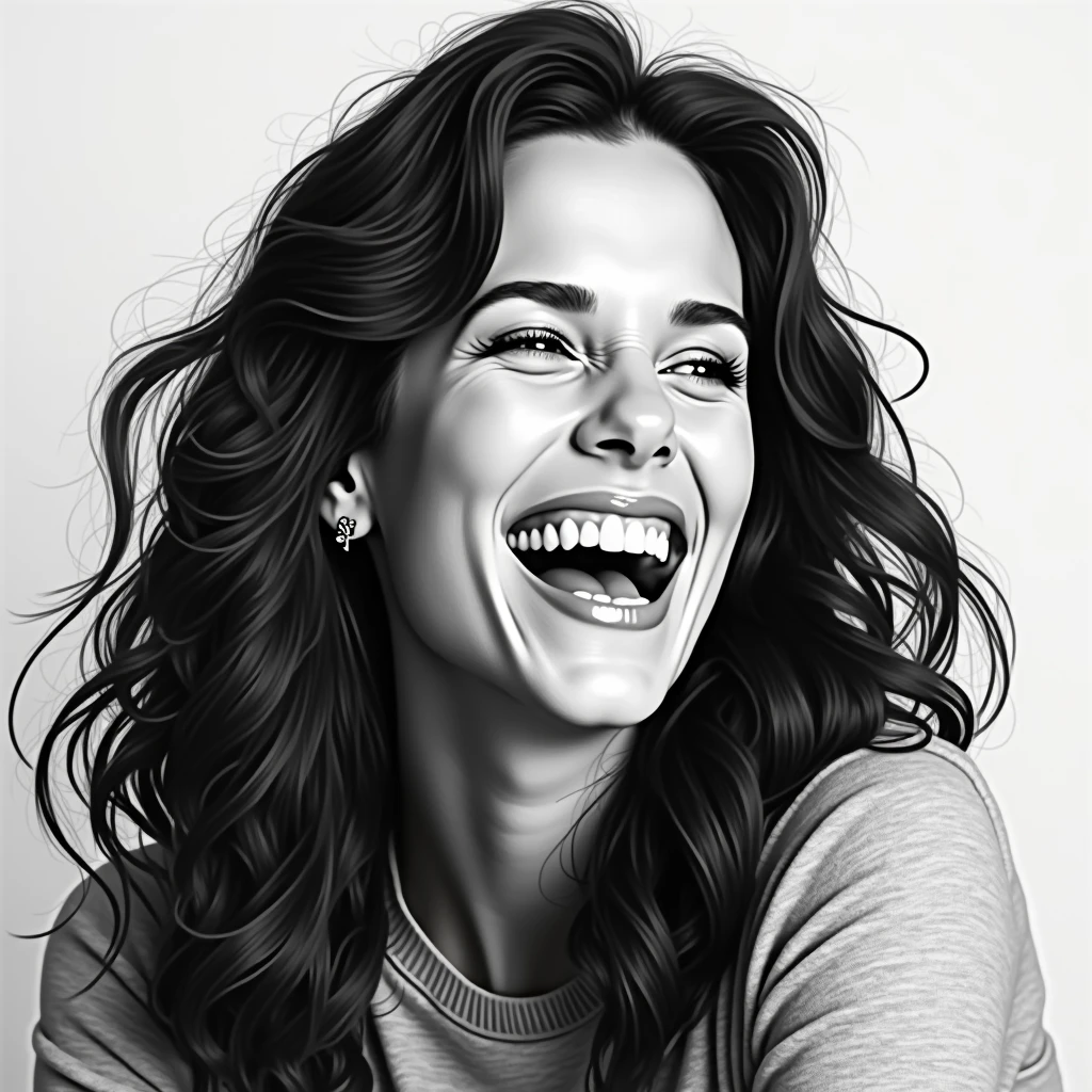 Can you draw me a picture for the wallpaper of lana del rey laughing in ...