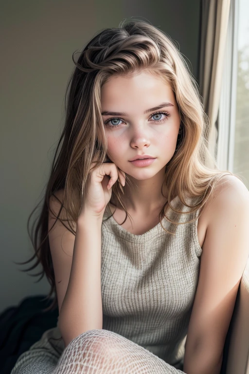 Cute girl,fashion model,,интригующая стильная поза,профессиональная ...