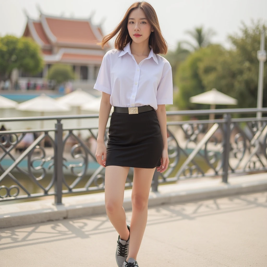 Fullbody photo, Candid photo of beautifully smooth, A chic Asian girl ...