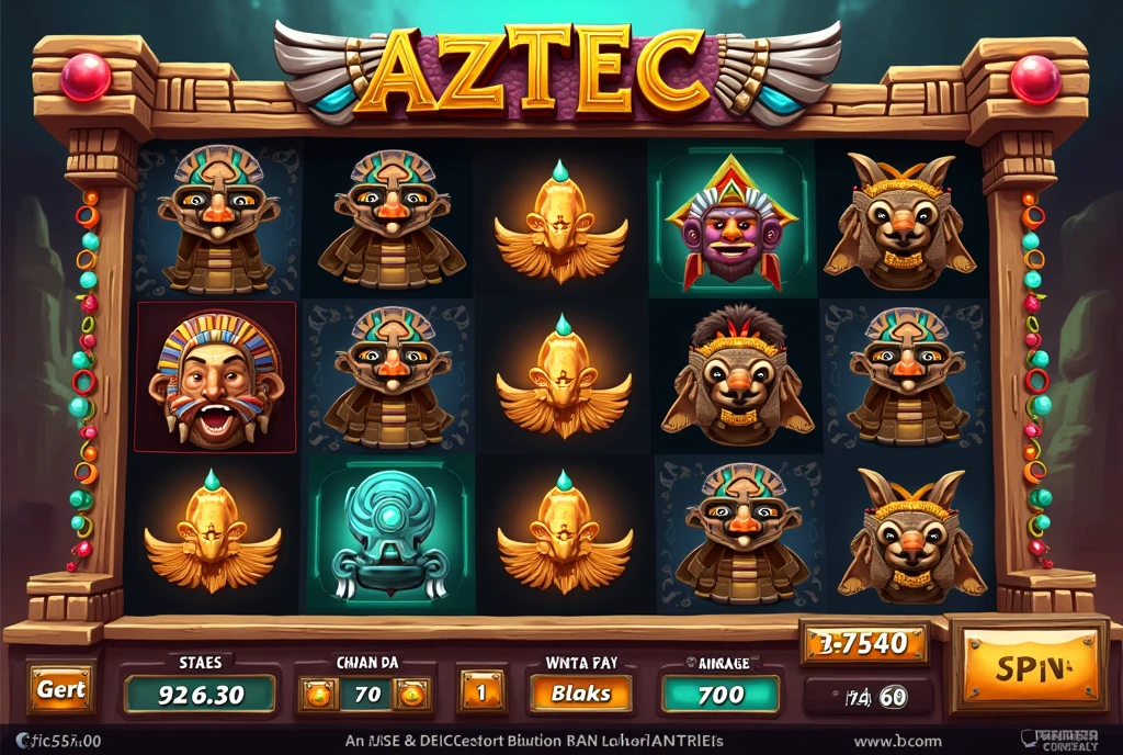 Emphasis on 2D,Hand-painted feel,METAL EDGE CONCISE AZTEC STYLE SLOT ...