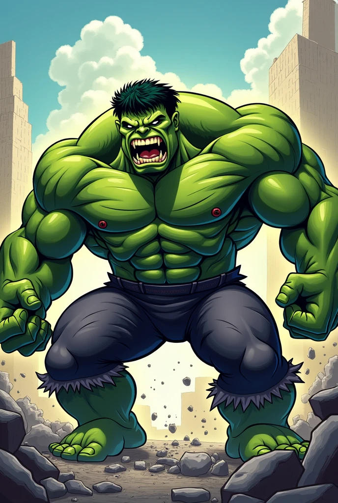 Angry hulk in cartoon - SeaArt AI