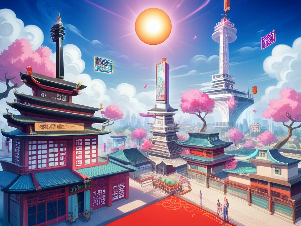 vector illustration light and dark simple style，sketch (Shanghai ...