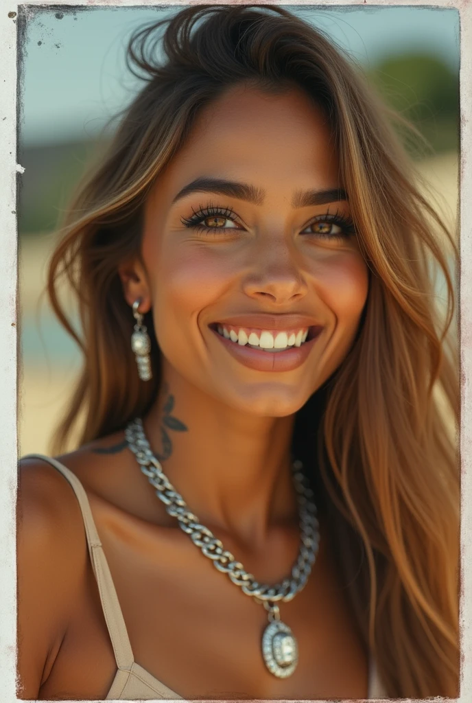 A candid Polaroid picture of a picture a A tan Brazilian woman - SeaArt AI