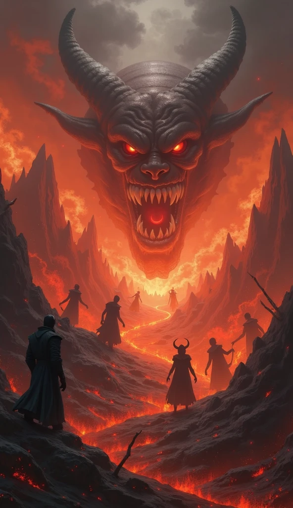 Fire of anger flame war in hell - SeaArt AI