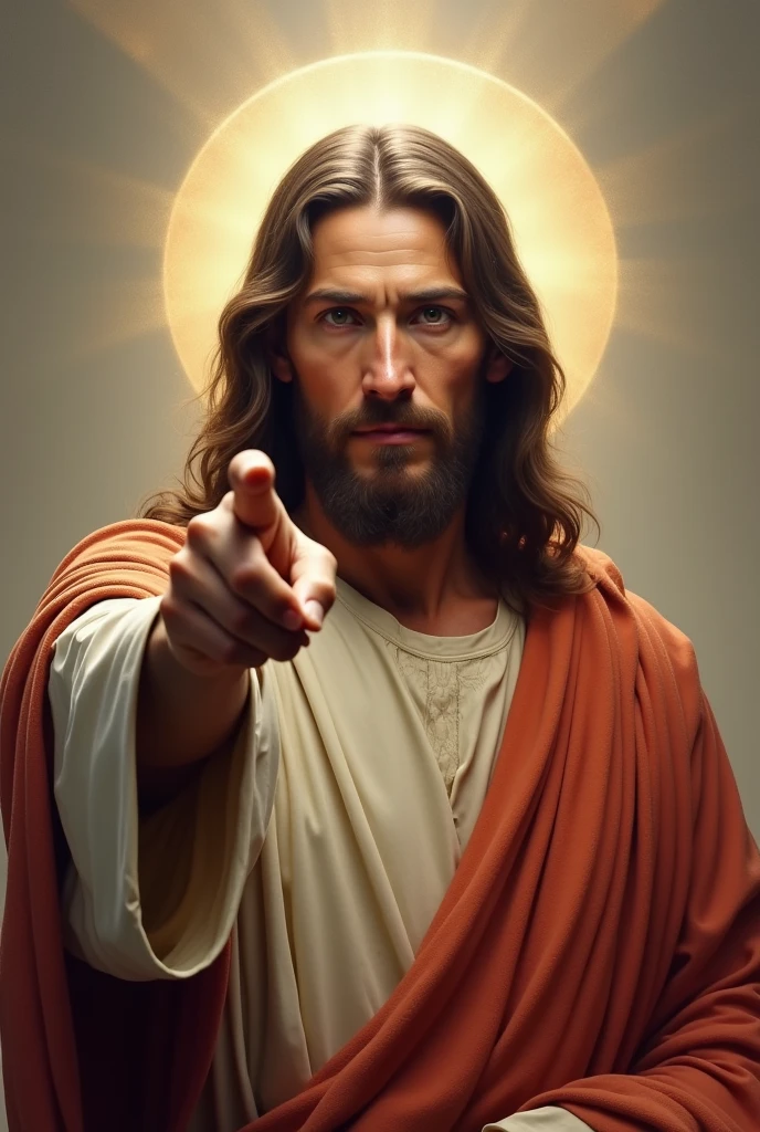 Jesus Christ pointing at the camera - SeaArt AI