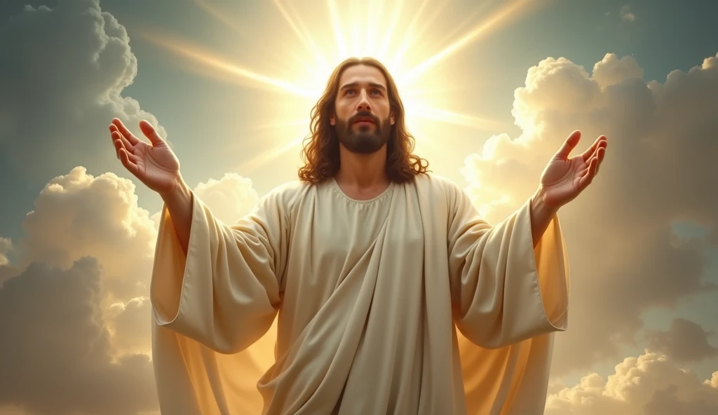 Jesus from heaven blessing us. - SeaArt AI