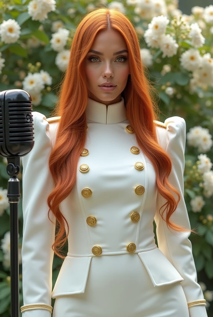 Belle femme métisse noire américaine rouquine aux cheveux lissés roux ...