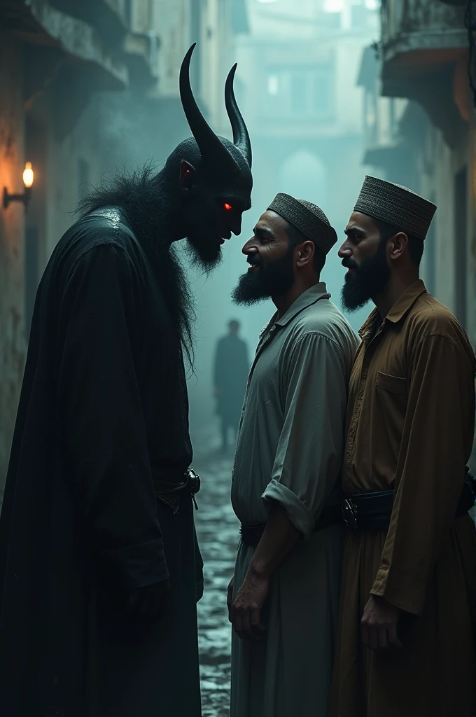 Devil whisper muslim men - SeaArt AI