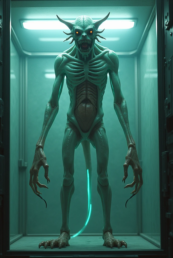 Description of the fictional monster trapped in Area 51: The monster is ...