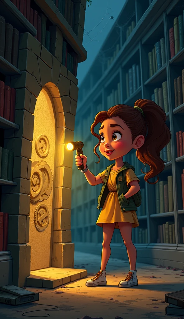 A cinematic cartoon showing Beyoncé discovering a secret passage in the ...