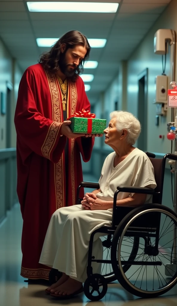 Create an ultra-realistic full-length image of Jesus Christ with a ...