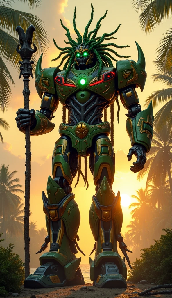 Rastafarianism Transformer A towering Transformer with dreadlocks made ...