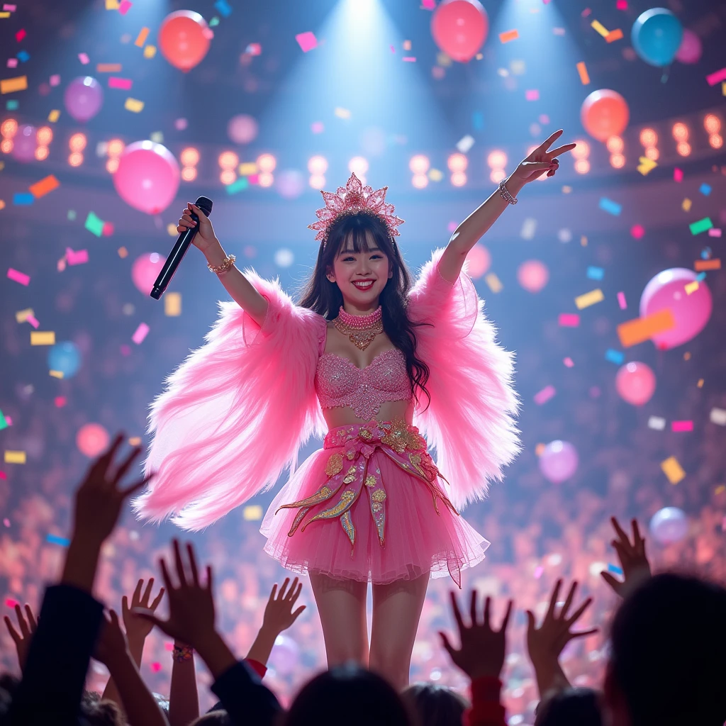 One cute Japanese female singer, NHK Kohaku Uta Gassen, Japan - SeaArt AI