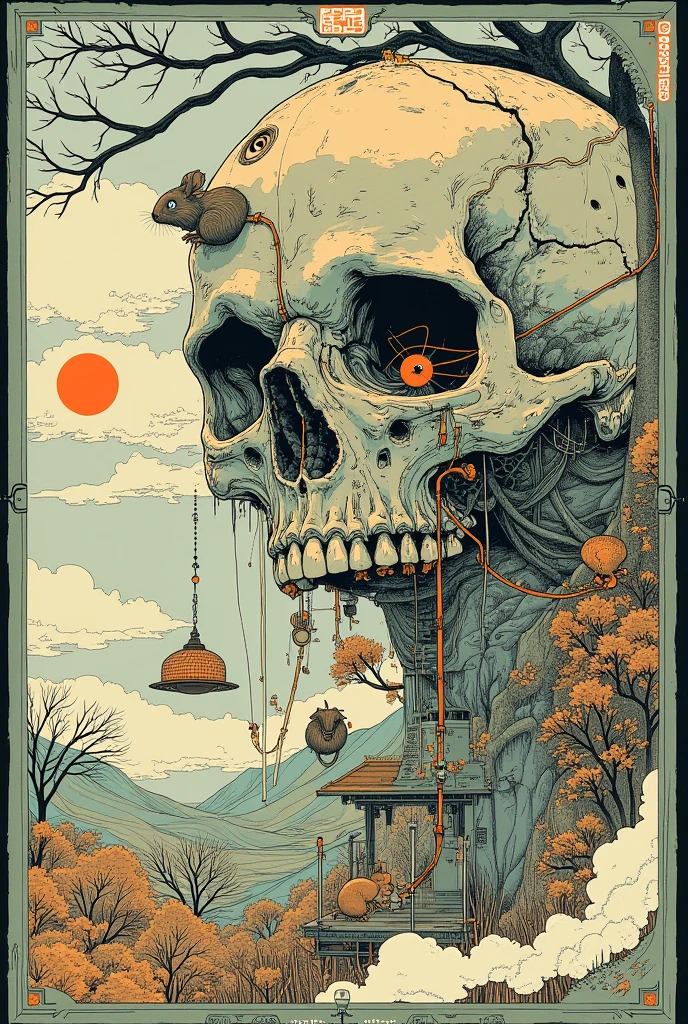 has pictures of skulls and mice、 Ukiyo-e、The album cover by John Barker ...
