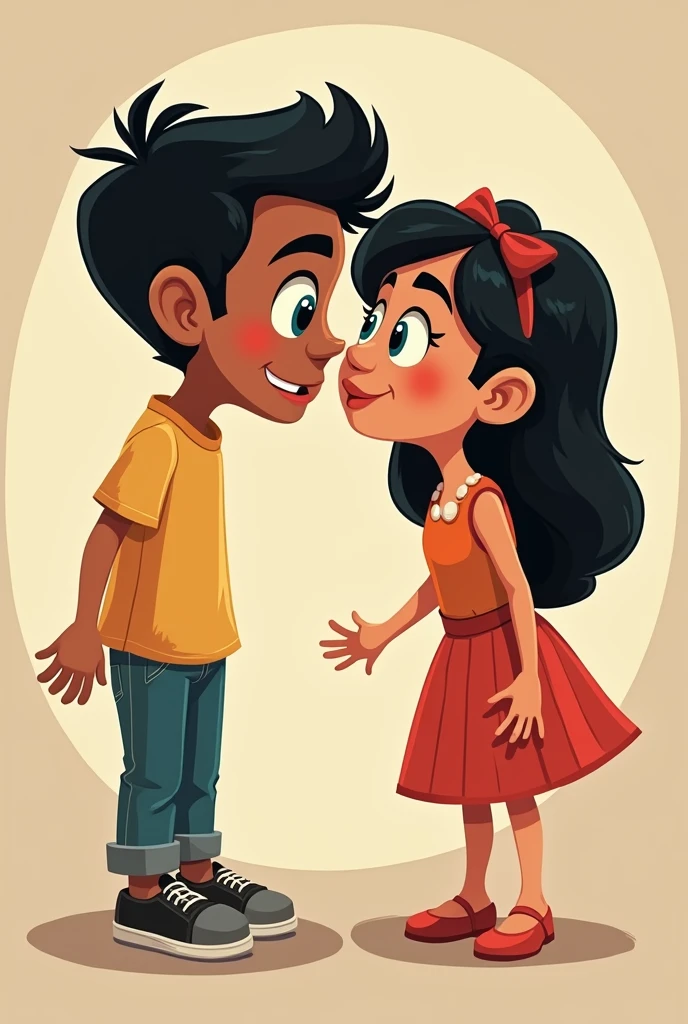 Provide me the cartoonize portrayal of this scene "Diego whisper to ...