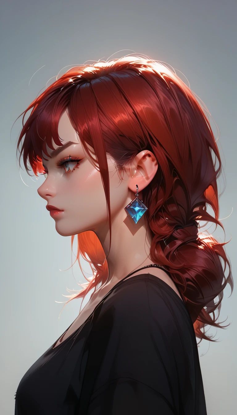 ( Solid color background), One girl , Alone, simple background - SeaArt AI