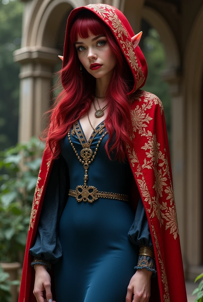 Beautiful young woman, Red Riding Hood, Red coat with red hood With ...