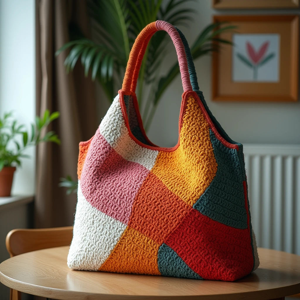 Nice stylish bag design crochet with wool jeans design on wool bag and ...