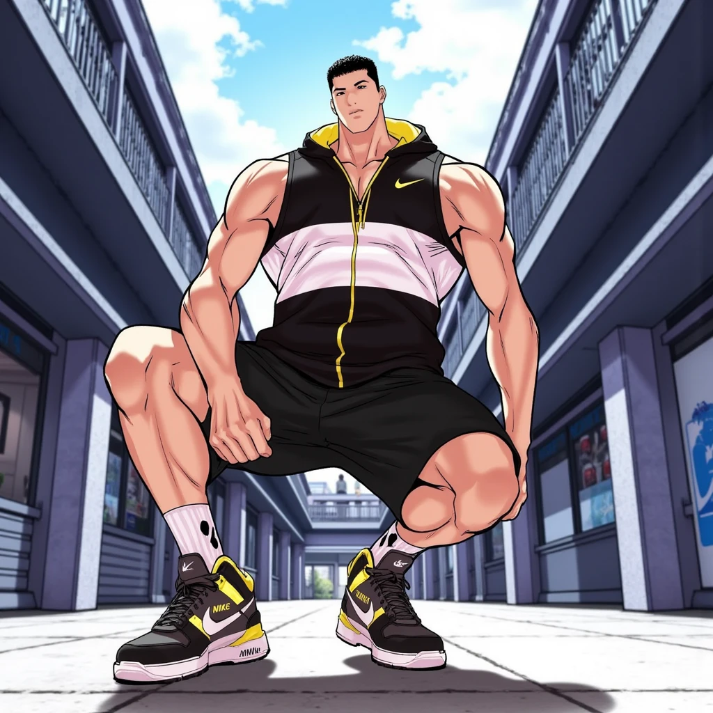 A scene from the manhwa "Lookism": Young male figure, 6 feet tall ...