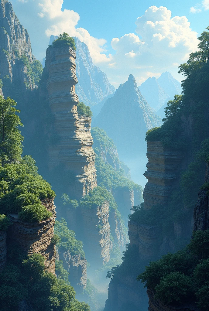 Illustration Idea: Mga bundok na may tiklop na layers sa bato - SeaArt AI