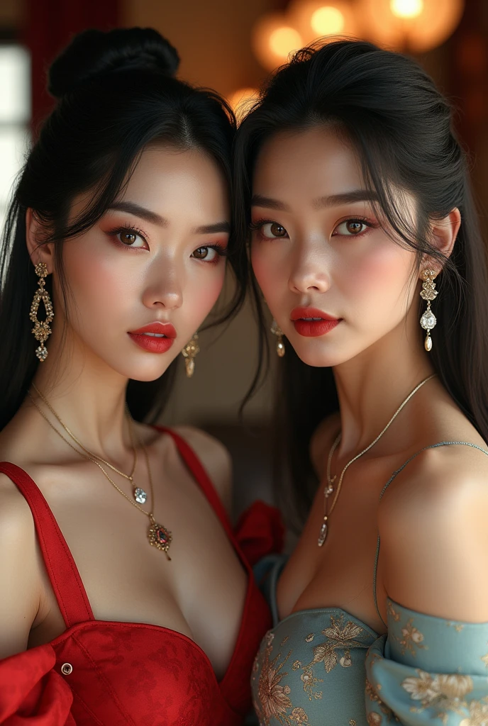 Two gorgeous Asian girls, Korean, japanese, rich, dominant, demanding - SeaArt AI