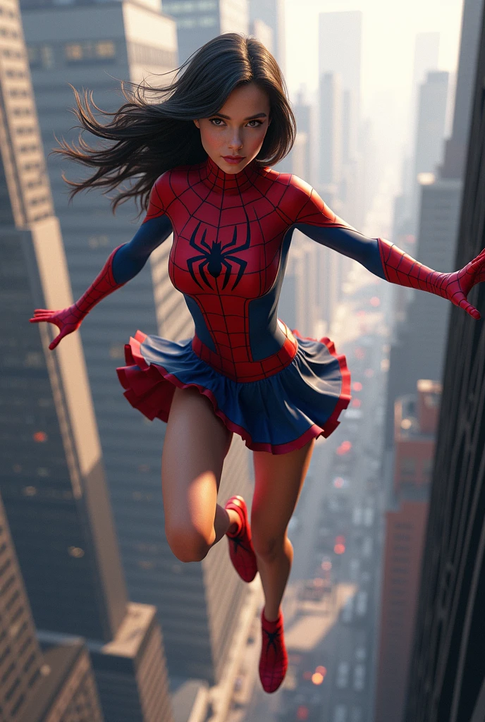 Create image of Spider-Man female version in skirt - SeaArt AI