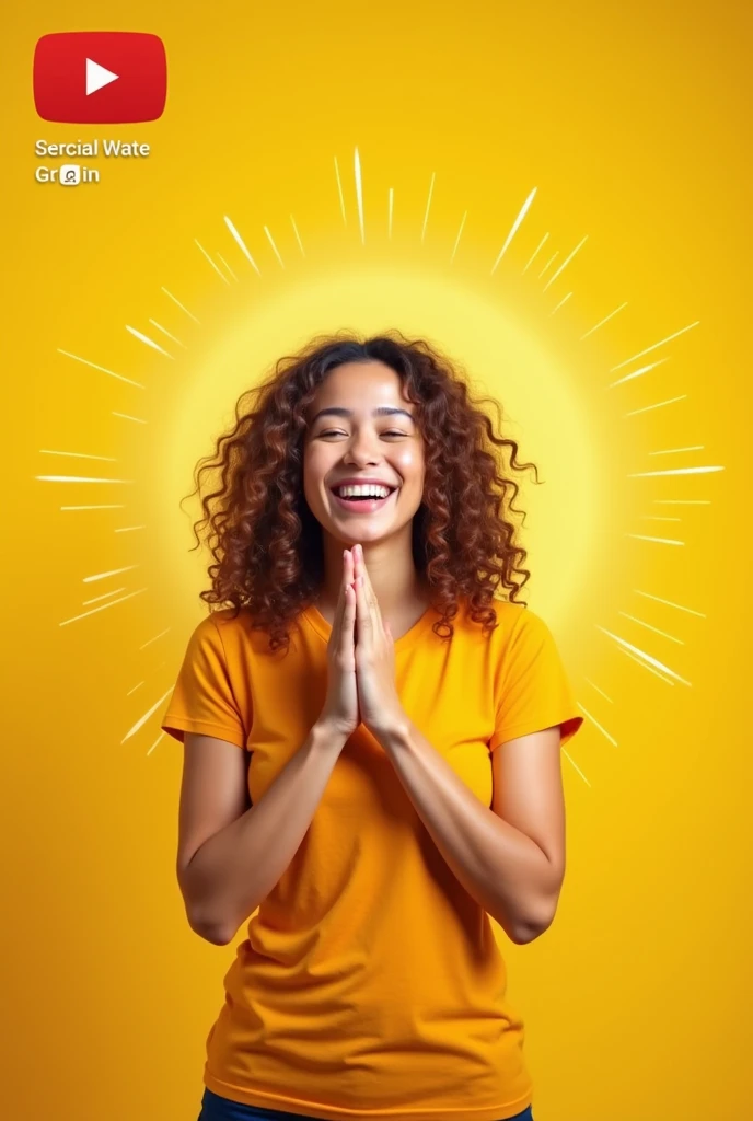 A vibrant and cheerful image with a background in shades of yellow and gold - SeaArt AI