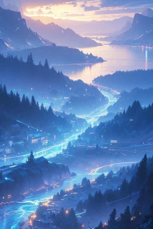 (magical pretty null blue stream overlay scene), (null), (cloud - SeaArt AI