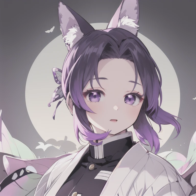 Shinobu konou, 1girl, animal ears, female focus, multicolored purple ...