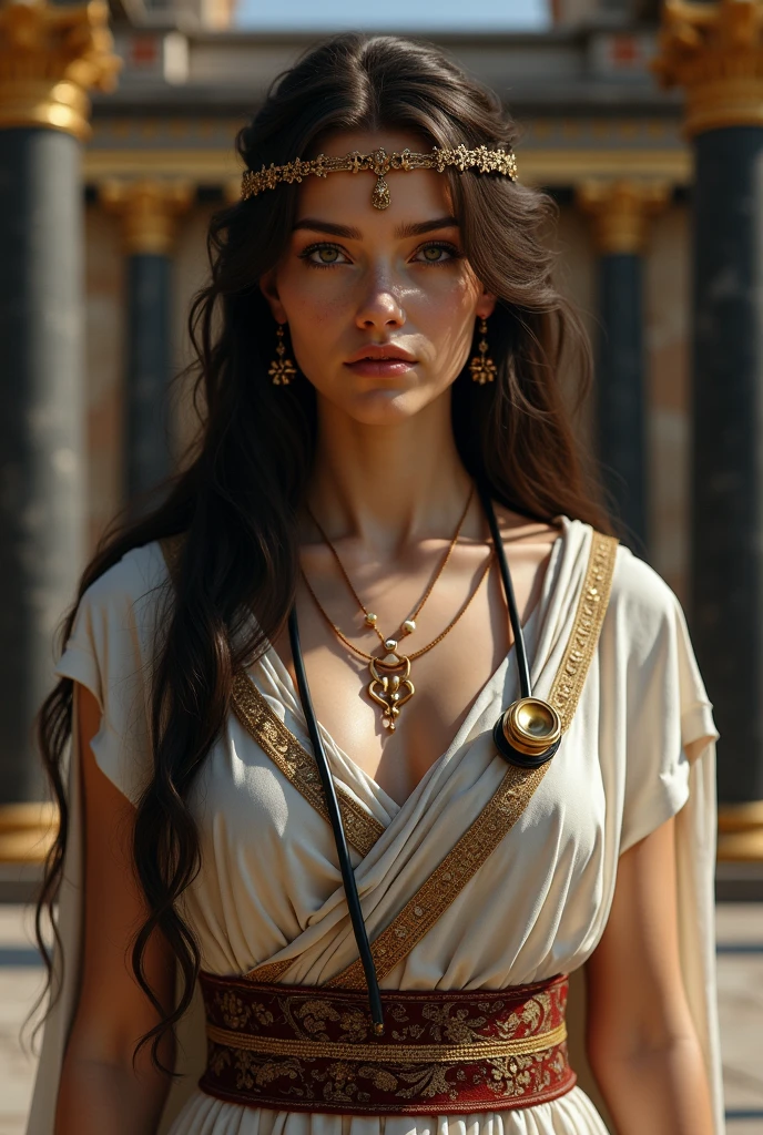 Doctor woman ancient Roman woman long dark brown hair, white skin ...