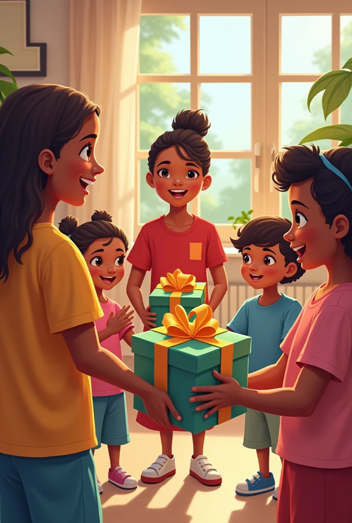 Volunteers gift's bag orphanage ren's cartoon animation draw - SeaArt AI