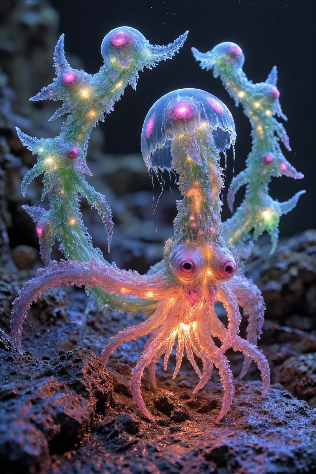 Glowing Nightmare, Glowing Runes_green Glowing Runes_pink,LSD - SeaArt AI