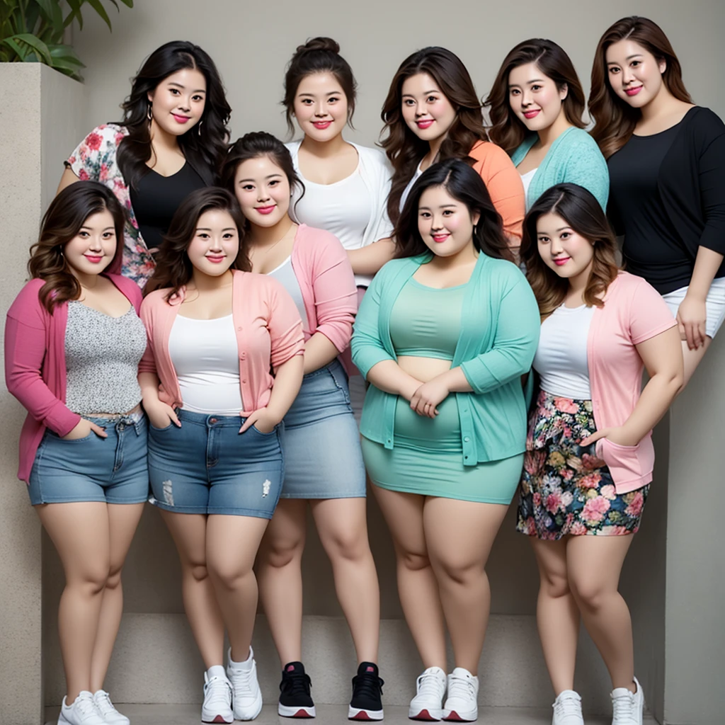Epic realism, high detailed, 5 girls, Japanese females, chubby beauties ...