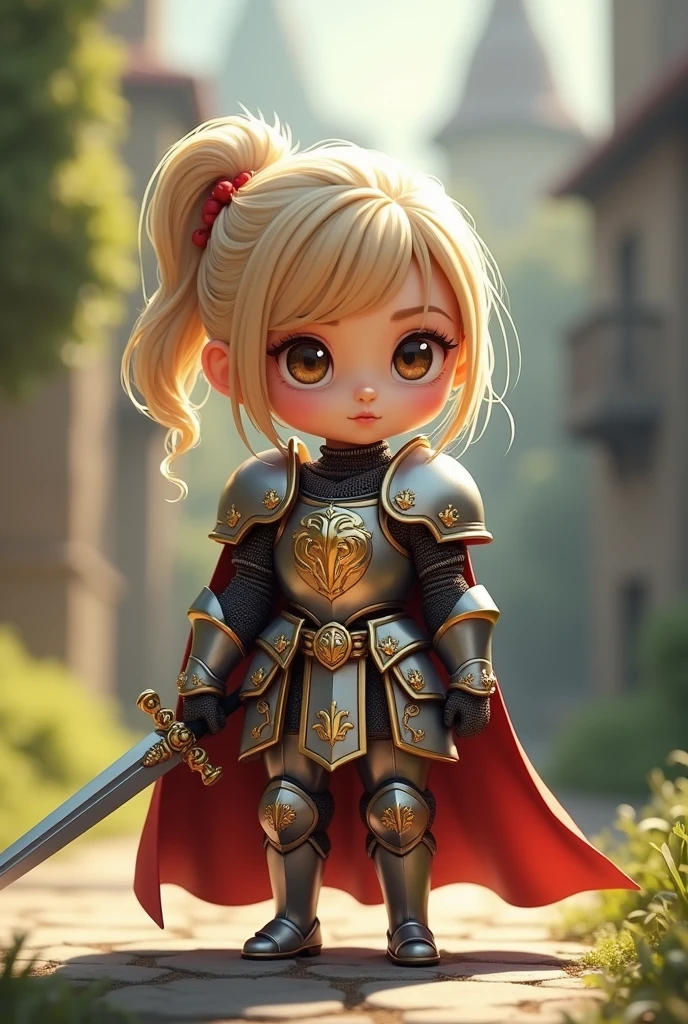 Chibi girl knight armor - SeaArt AI