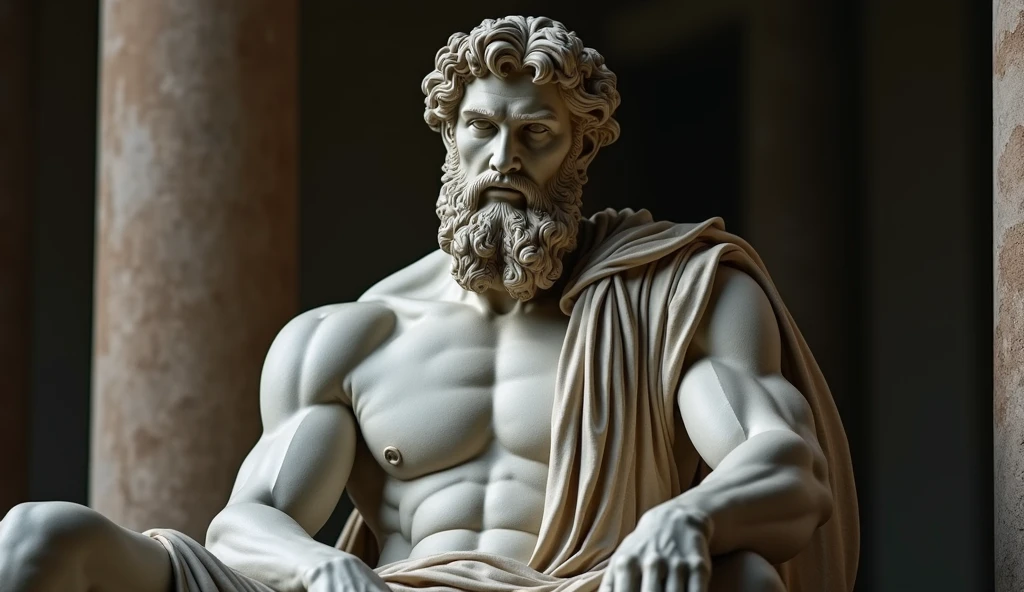 create stoic images of realistic Greek statues, men with beards - SeaArt AI